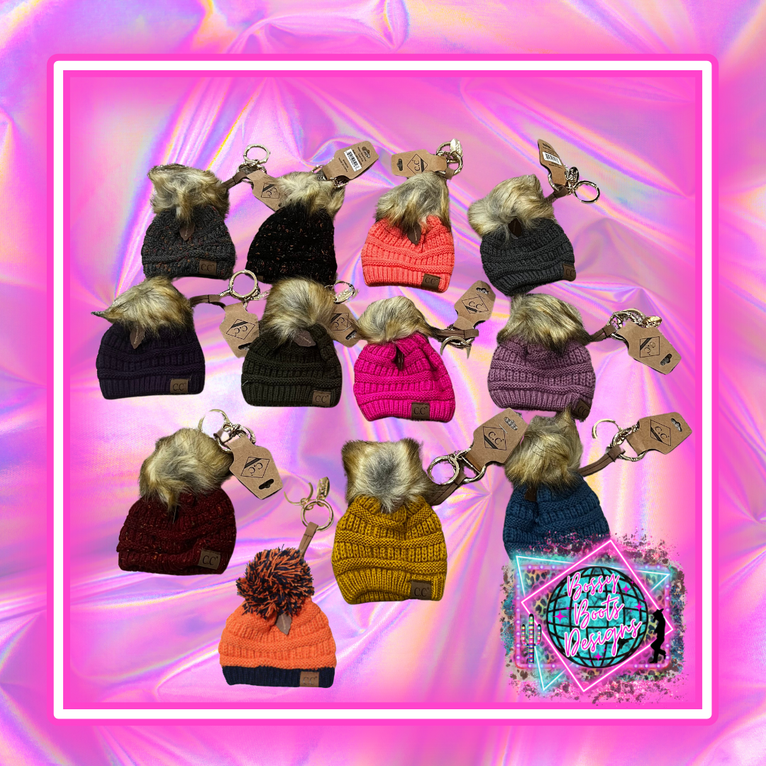 Mini Beanie Keychain (NOT A TON OF COLOR LEFT *MAINLY OATMEAL SPECKLED ...