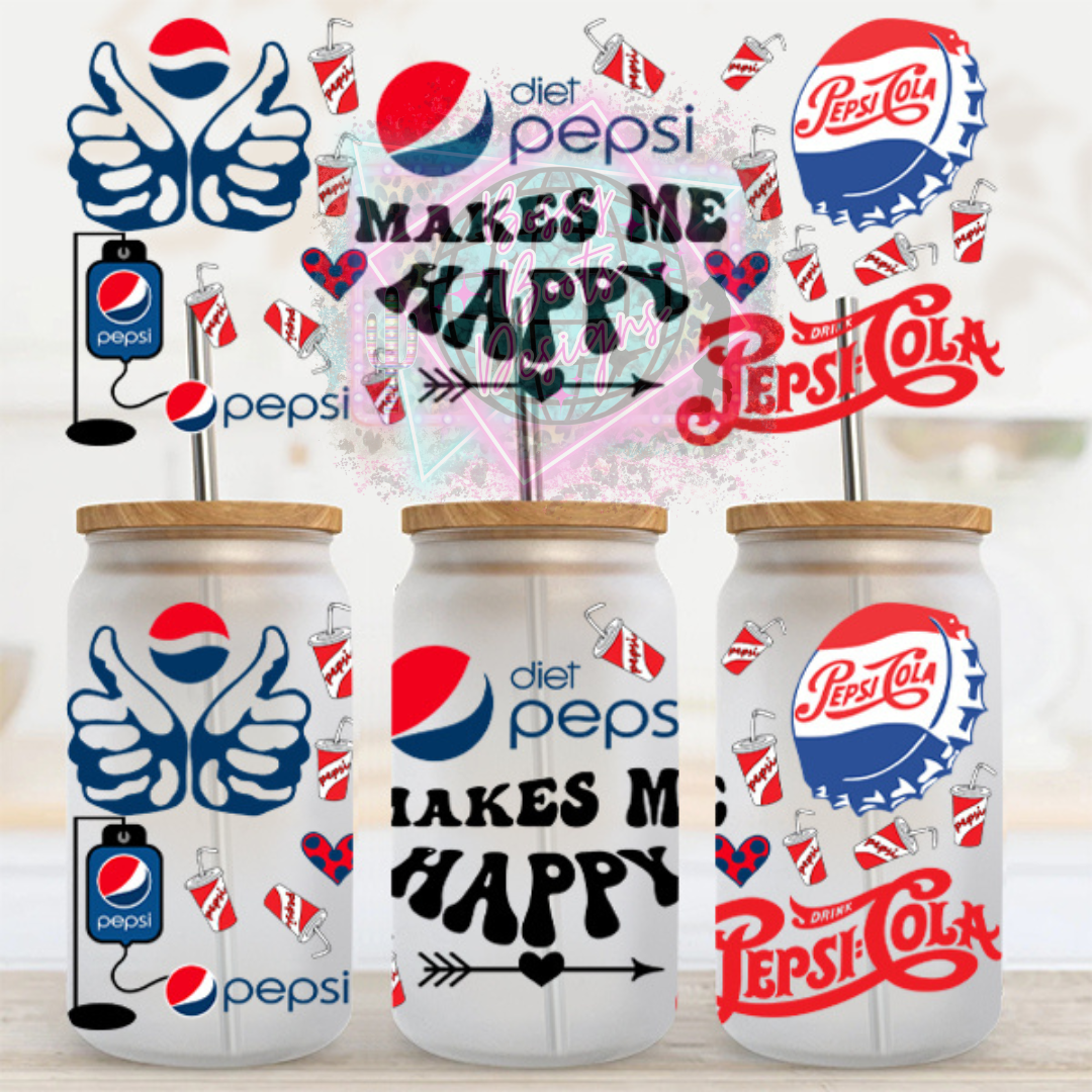 16oz UV DTF Cup Wrap- Pepsi – BossyBootsDesigns