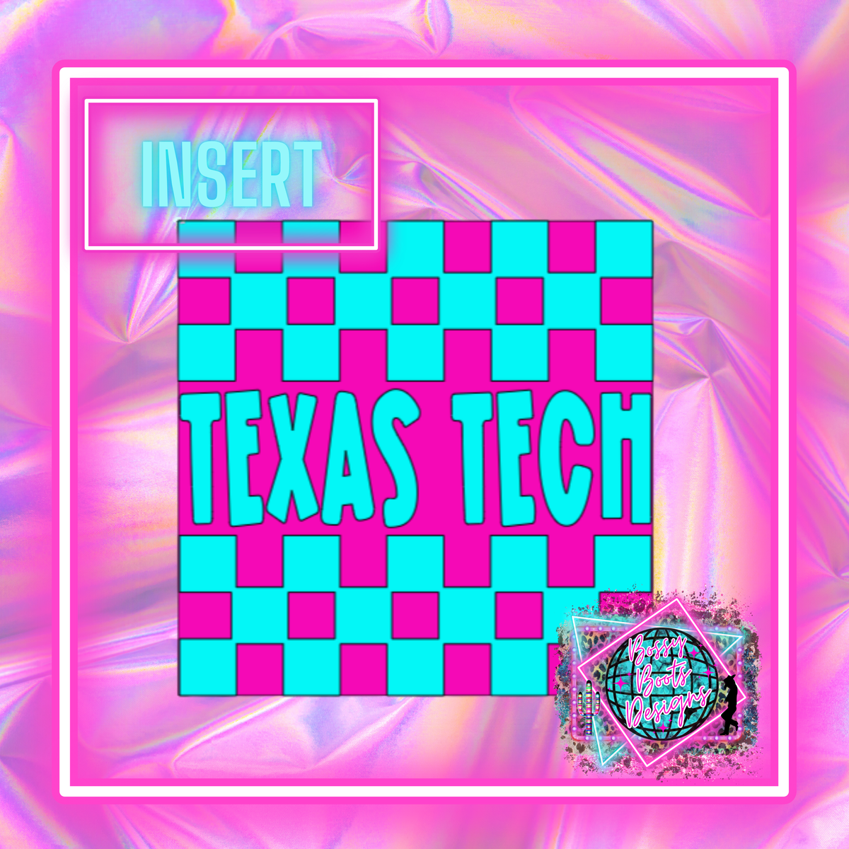 Checkered TX Tech Square Insert – BossyBootsDesigns