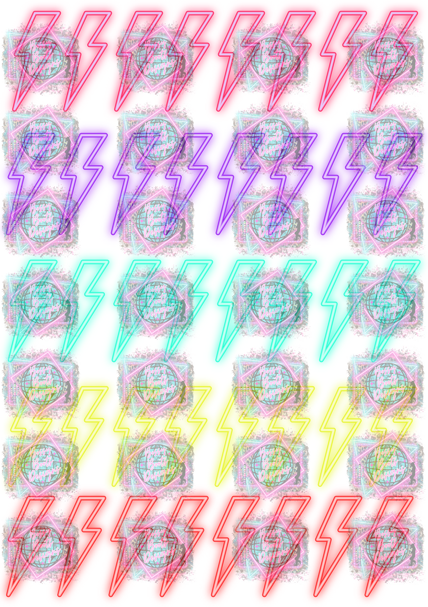 Exclusive Freshie Decal Sheet- Neon Bolts – BossyBootsDesigns