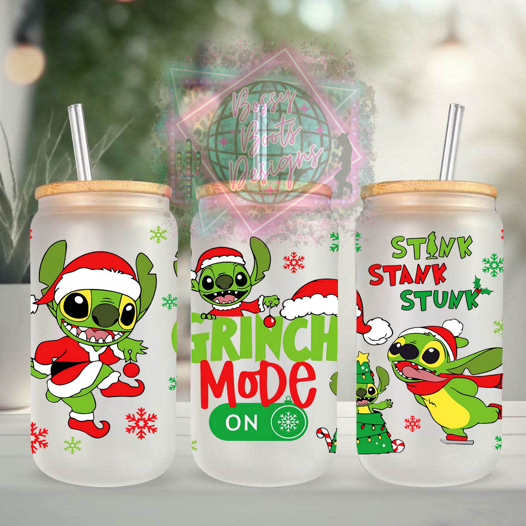 Little Alien Green Man 16oz Glass Can – BossyBootsDesigns