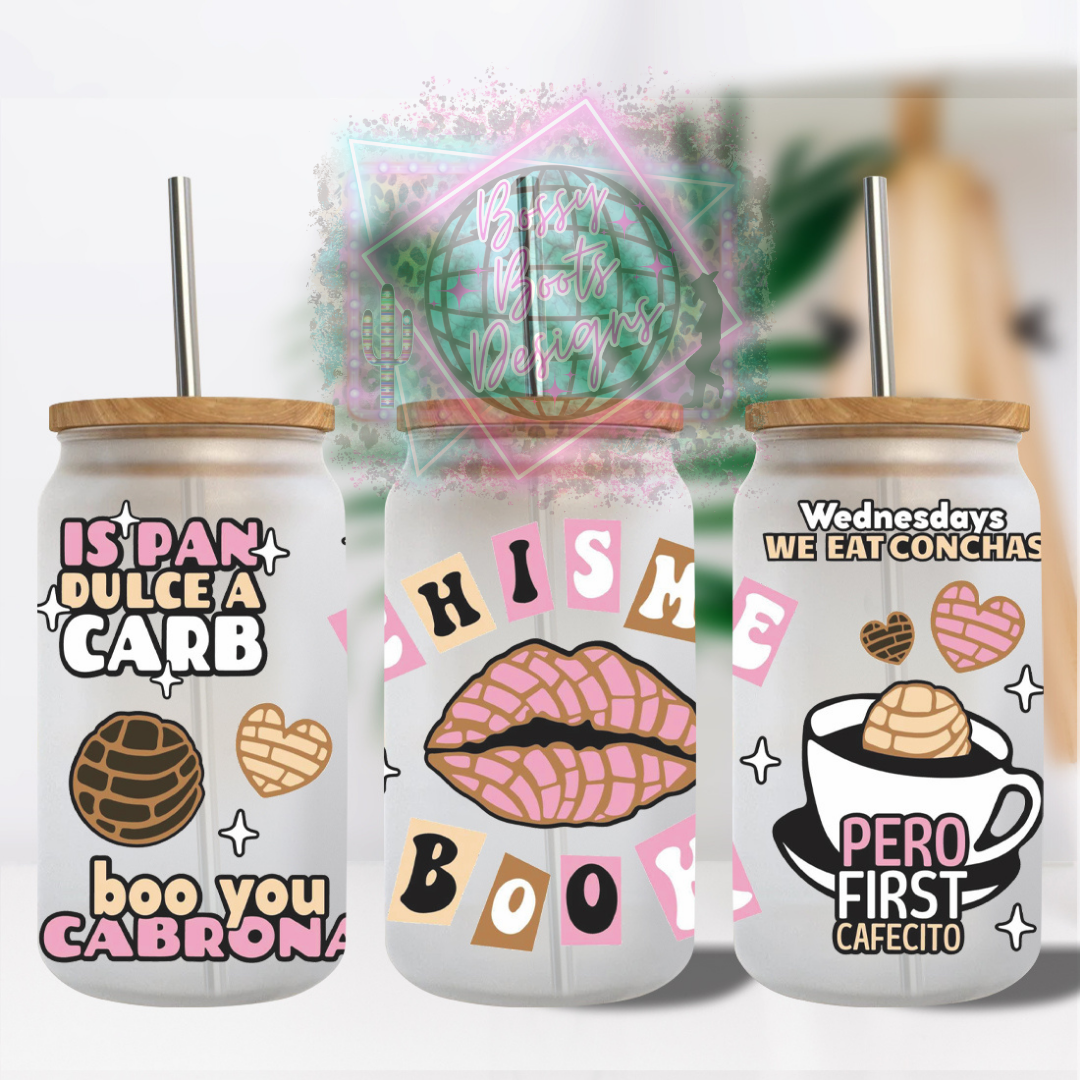 Chisme Book 16oz Glass Can – BossyBootsDesigns