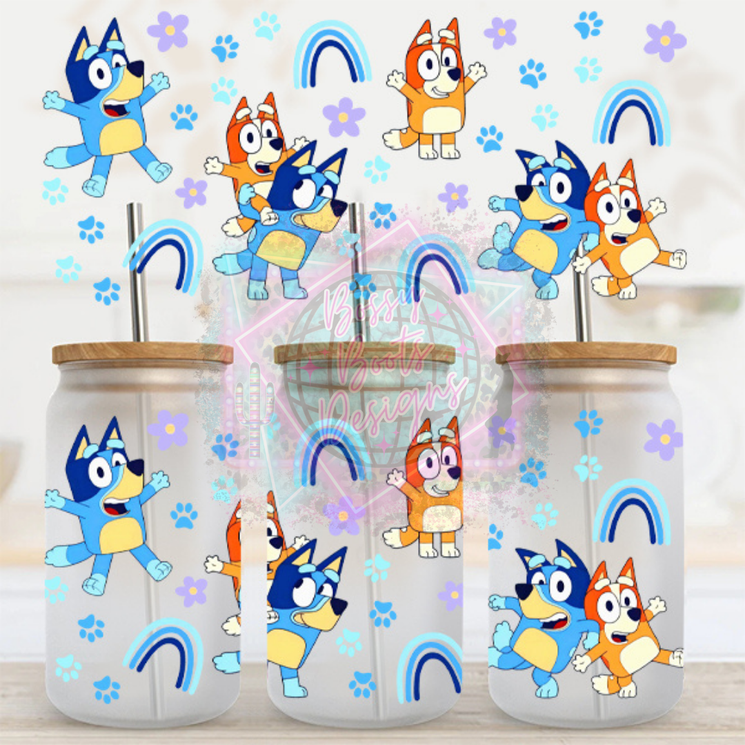 16oz UV DTF cup Wrap- Bluey – BossyBootsDesigns