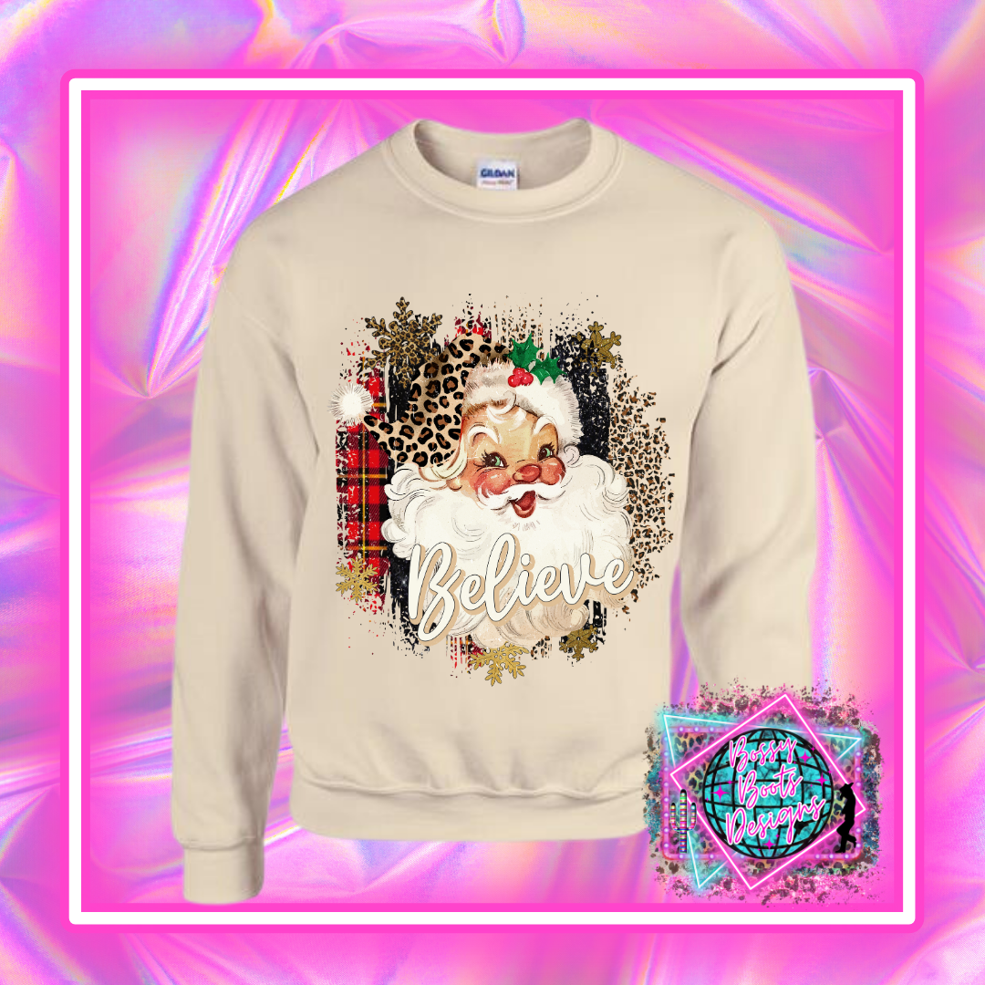 Vintage Santa DTF Sweatshirt – BossyBootsDesigns