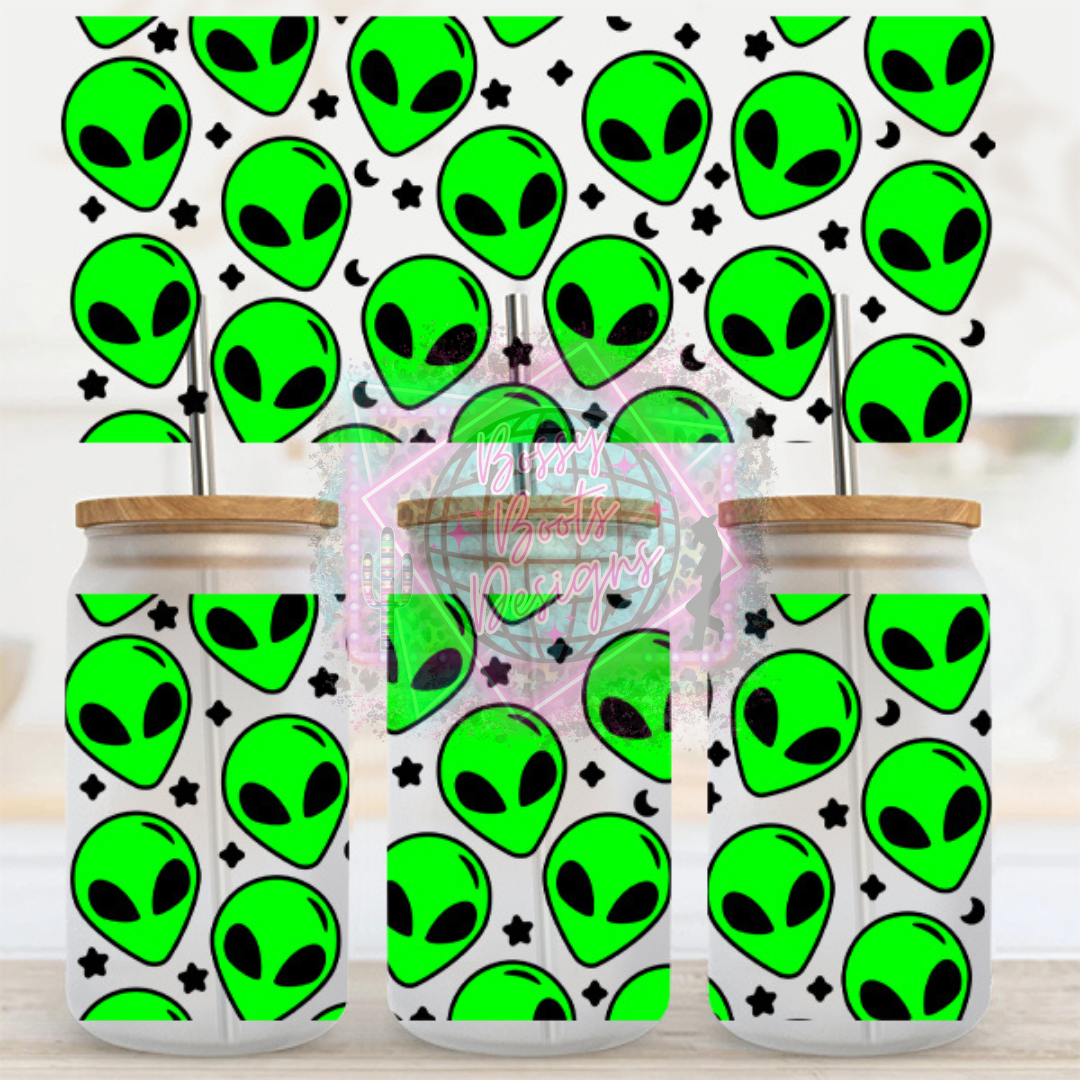 16oz UV DTF cup Wrap- Aliens – BossyBootsDesigns
