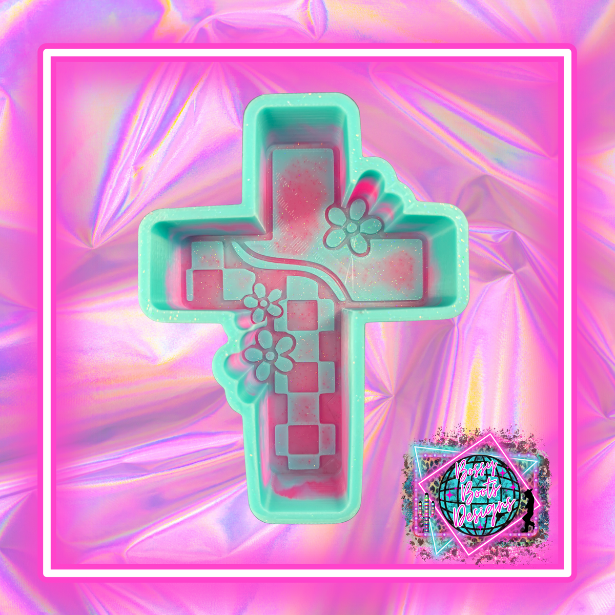 Retro Checkered Cross – BossyBootsDesigns