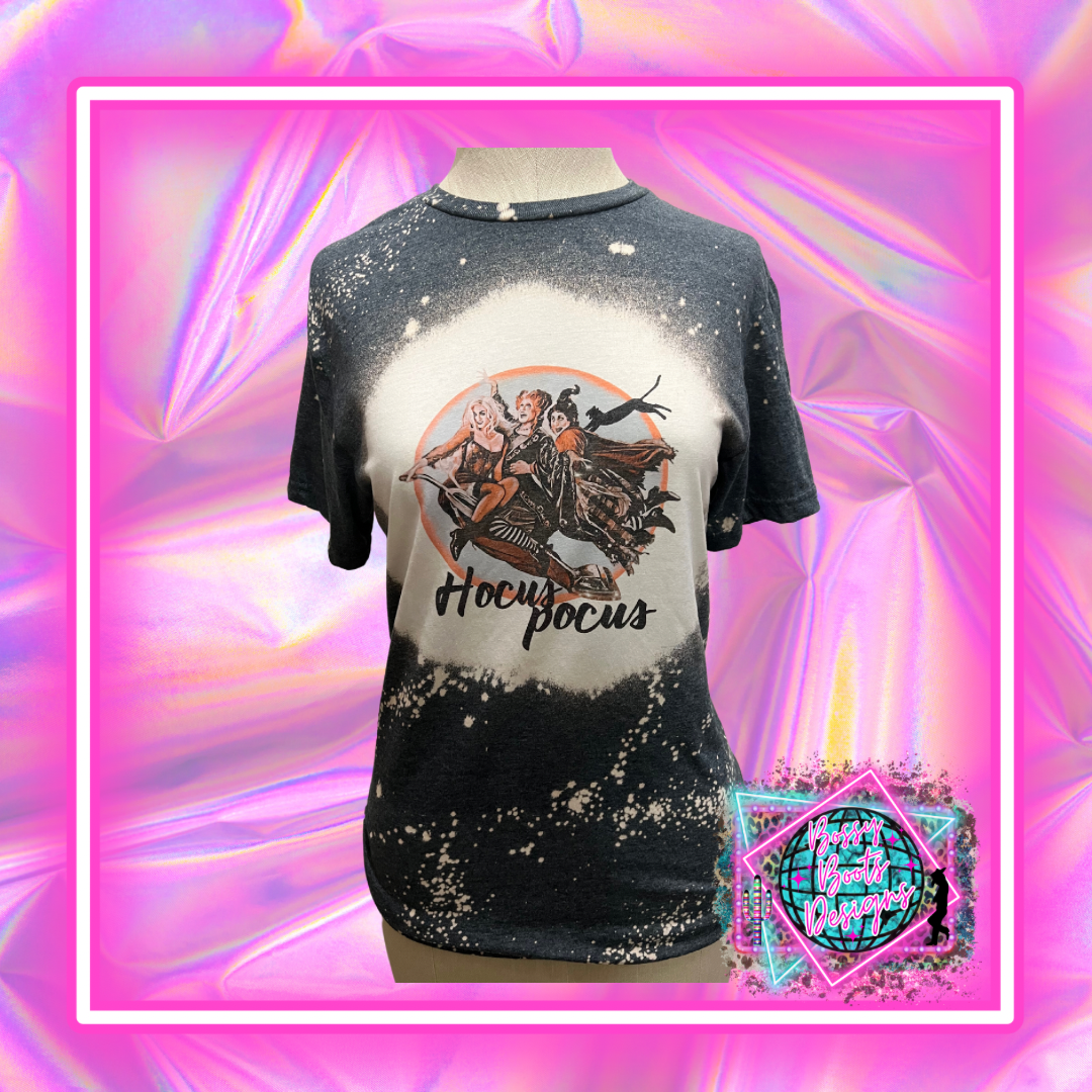 Round Hocus Pocus Bleached Tee – BossyBootsDesigns