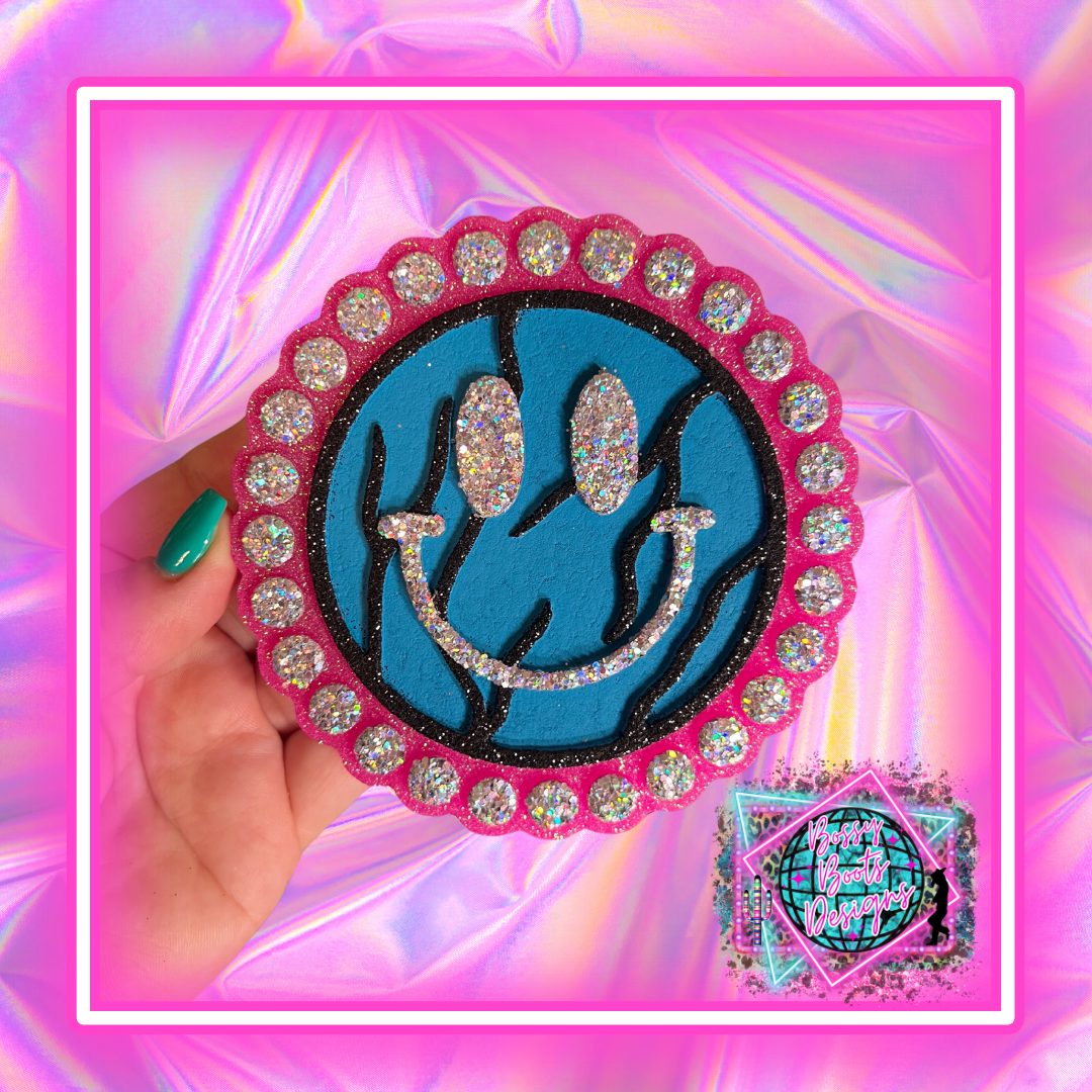 Jeweled Turquoise Smiley – BossyBootsDesigns