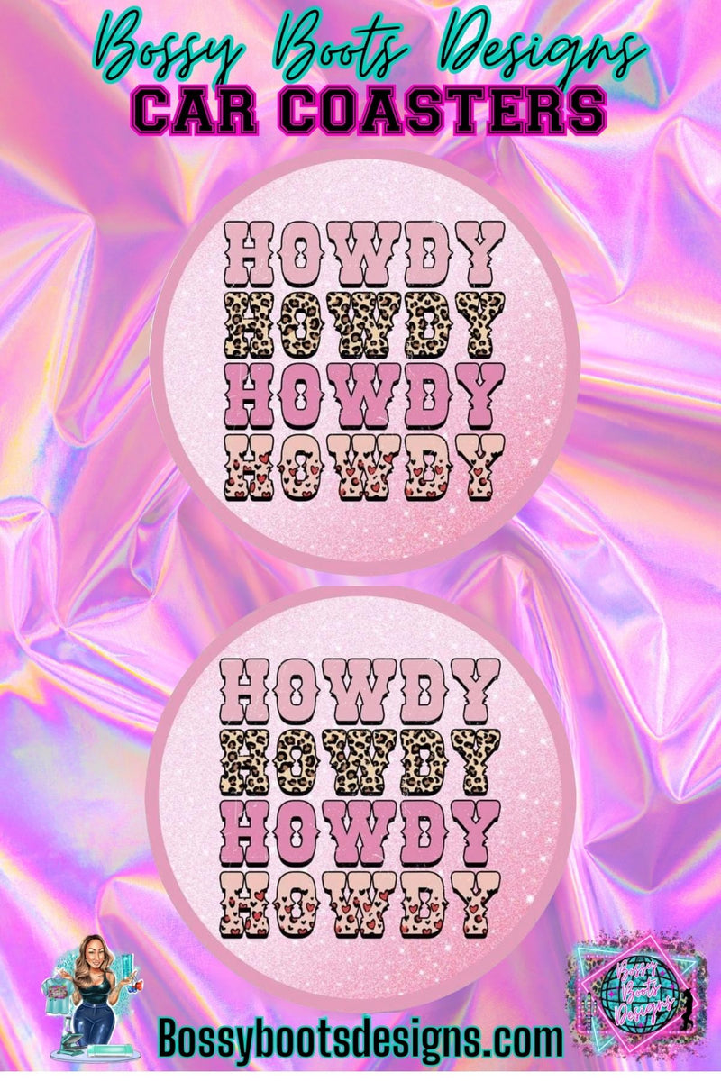 Howdy X3 Car Coasters – BossyBootsDesigns