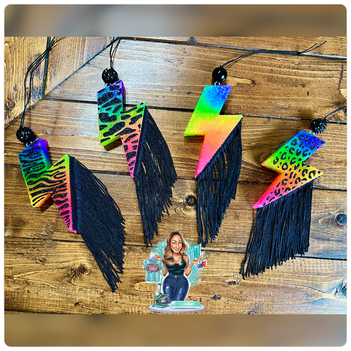 Rainbow Bolt w/ Fringe – BossyBootsDesigns