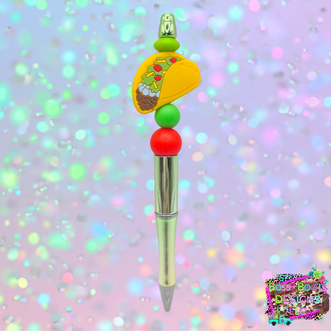 Taco Refillable Beaded Pen – BossyBootsDesigns