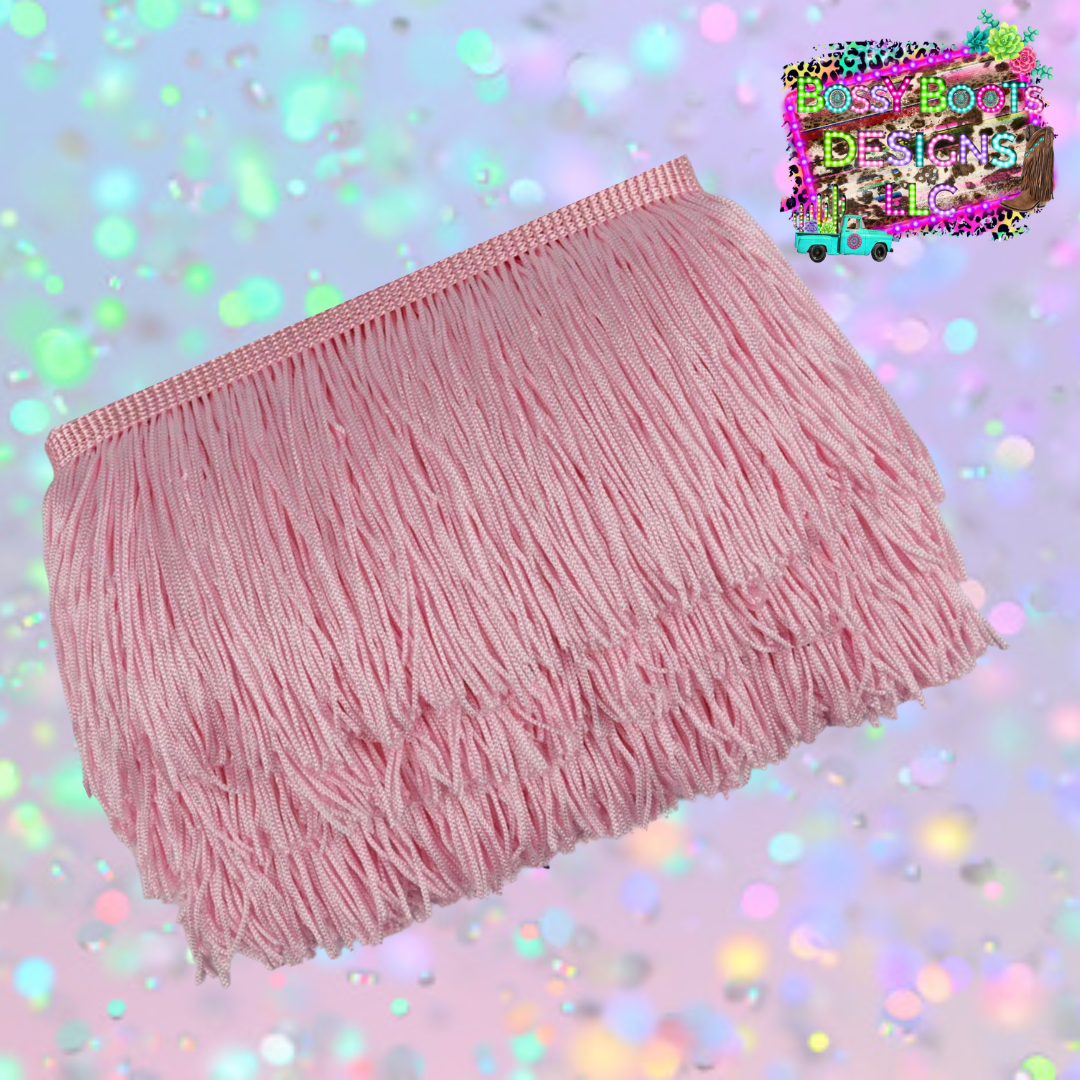 (4”)Light Pink Fringe – BossyBootsDesigns