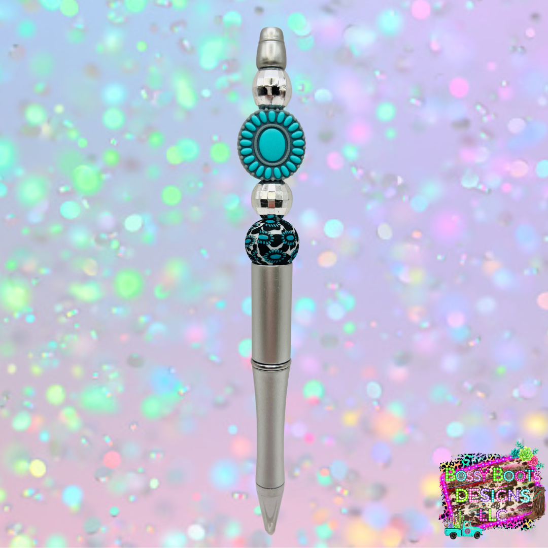 Squash Blossom Refillable Beaded Pen – BossyBootsDesigns