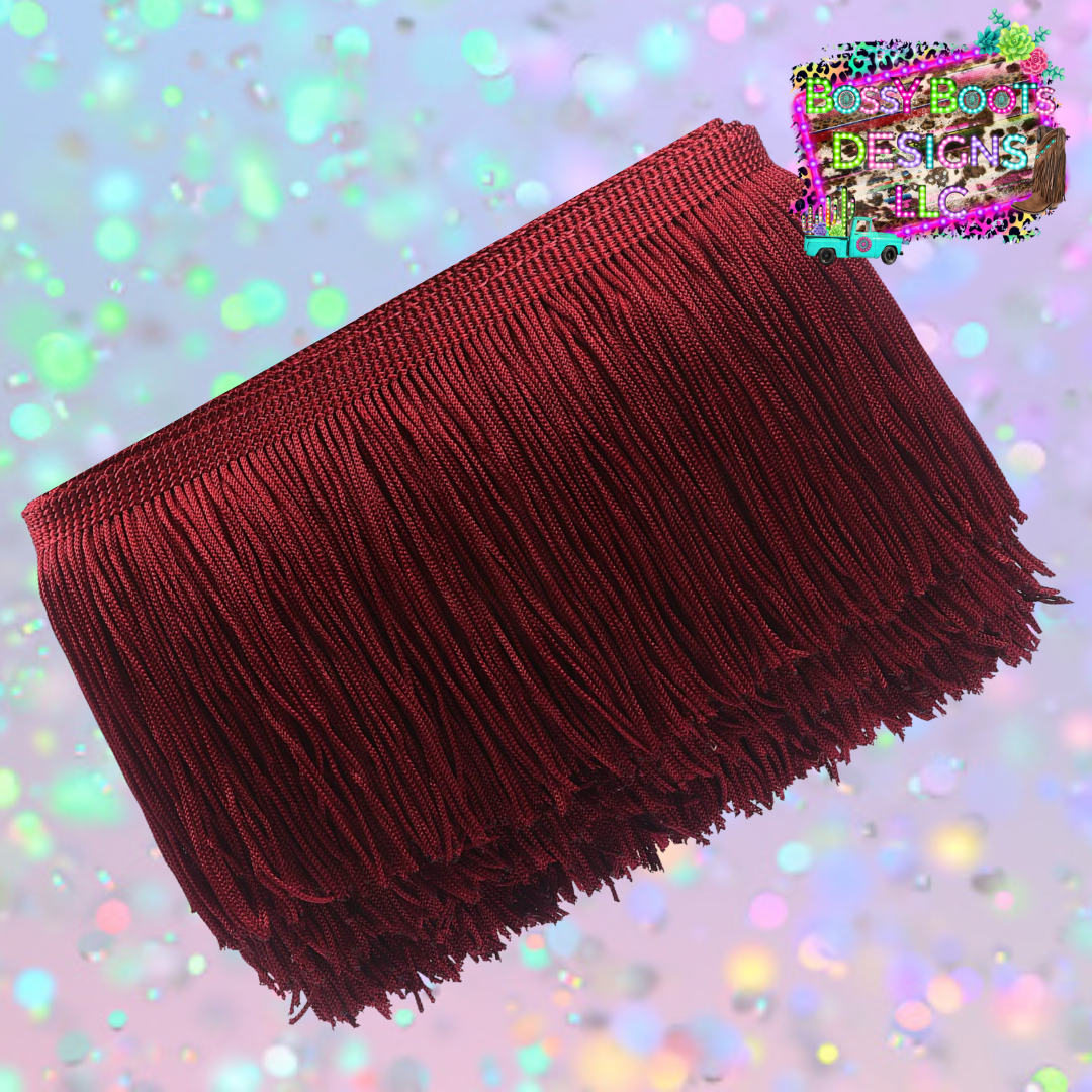 (4”)Maroon Fringe – BossyBootsDesigns